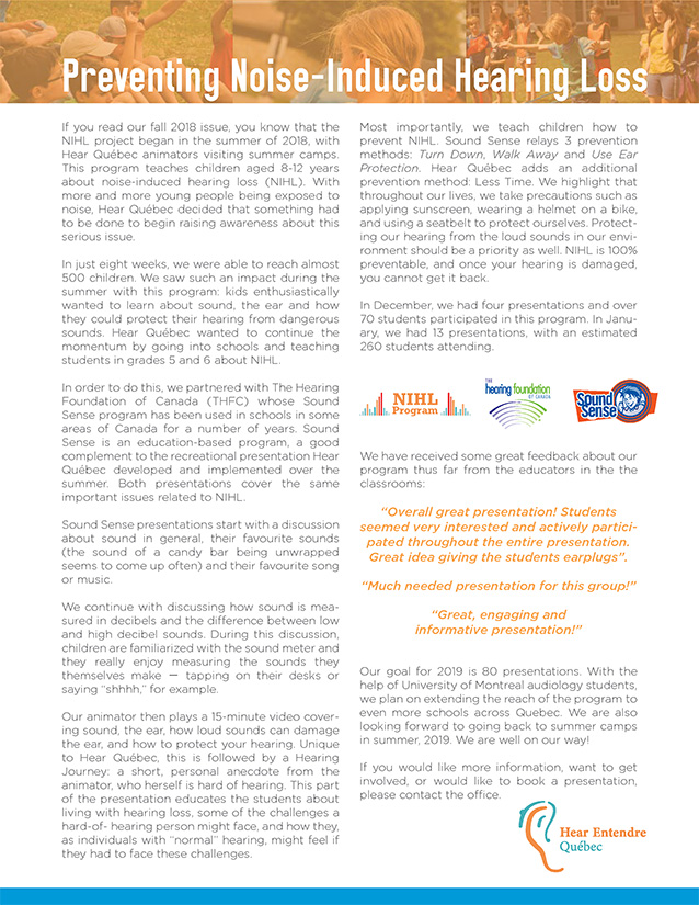 Noise-Induced Hearing Loss (NIHL) - Hear Entendre Quebec